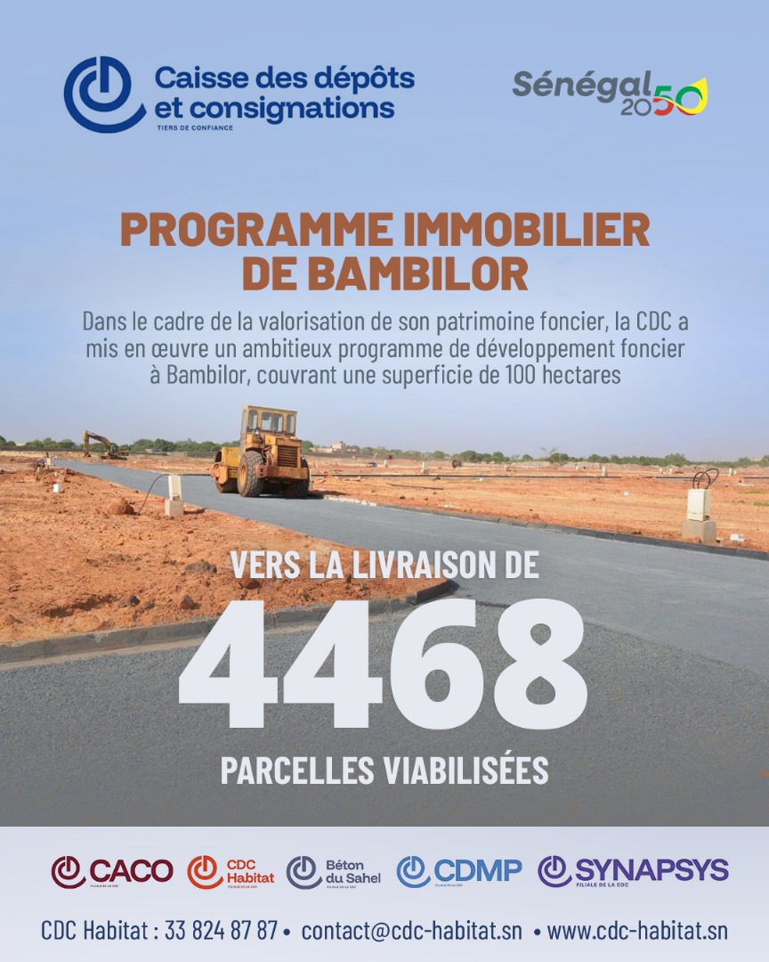 Communiqué: Livraison de parcelles viabilisées à BAMBILOR - cdchabitat